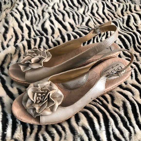 boc | Shoes | Womens Born Concept Boc Metallic Flower Wedges | Poshmark